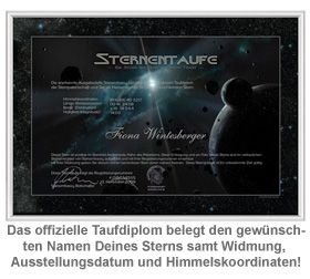Sterntaufe - benenne echten eigenen Stern, inklusive Urkunde