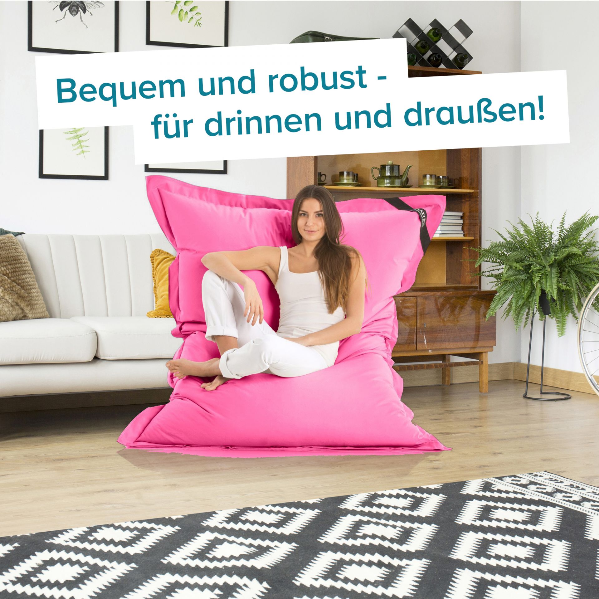 Komfort Sitzsack XXL aus 100% Nylon 180x140cm - 12 Farben