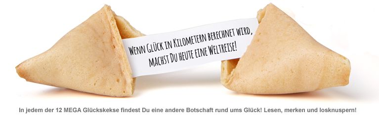 MEGA Glückskekse Geschenkbox 12-teilig - Keks mit Botschaft