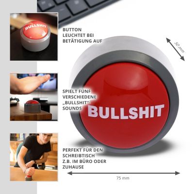 Buzzer mit Sound - Bullshit Button mit 5 lustigen Sprüchen!