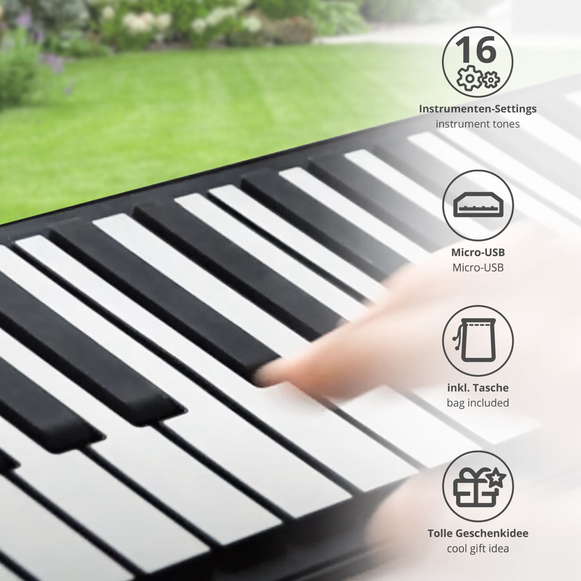 Hand Roll Up Keyboard - Faltbares Piano Musikinstrument