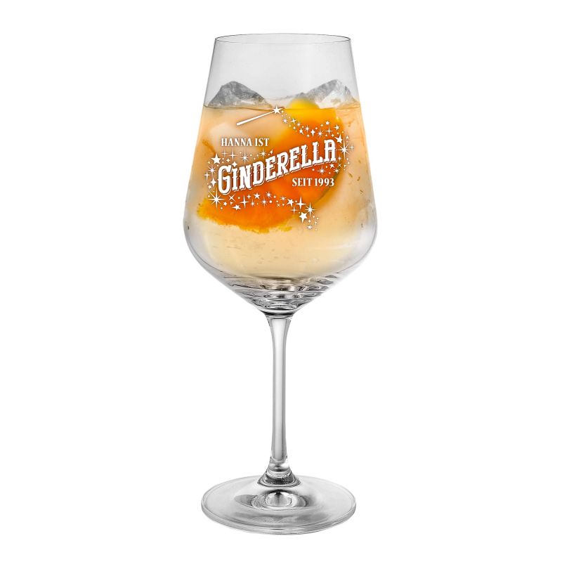 Personalisiertes Weinglas mit Gravur - Ginderella