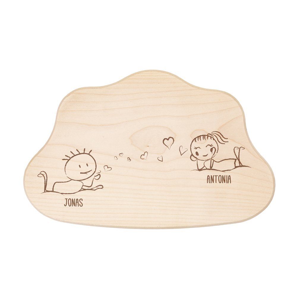 Wolkenbrettchen mit Liebesgravur - Wolke 7 personalisiert