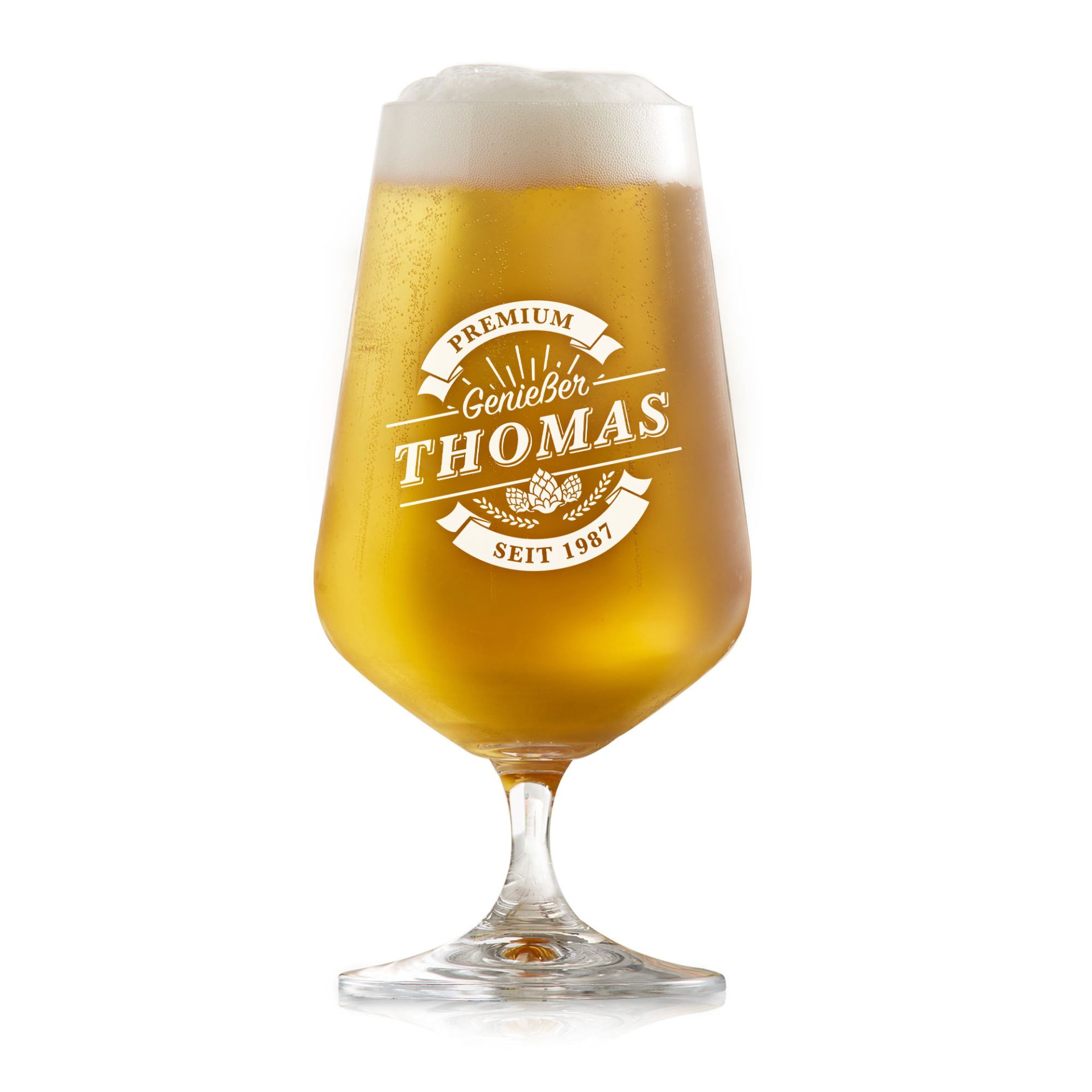 Personalisiertes Bierglas mit Gravur - Genießer Pilstulpe