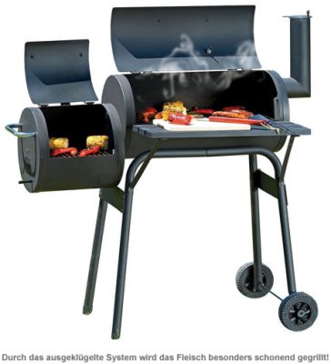 BBQ Smoker Grill - Luxus Barbecue Lok für Grillprofis - 2 Kammern