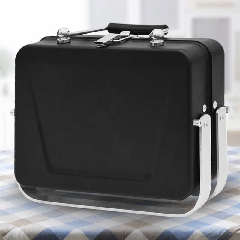 Mobiler Mini Grill - tragbarer Camping Holzkohlegrill im Koffer