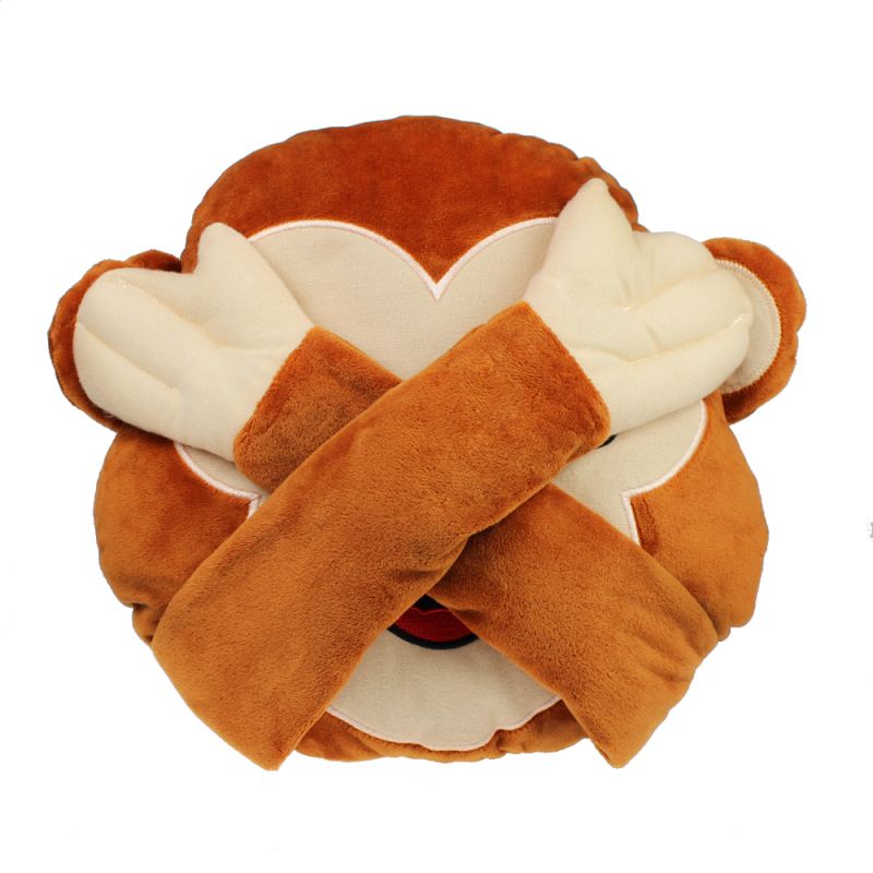 Emoticon Kissen - Affe 3in1 - Augen zu Ohren zu Mund zu